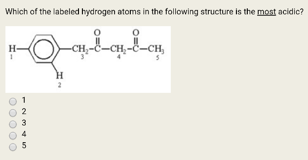 Solved Which of the labeled hydrogen atoms in the following | Chegg.com