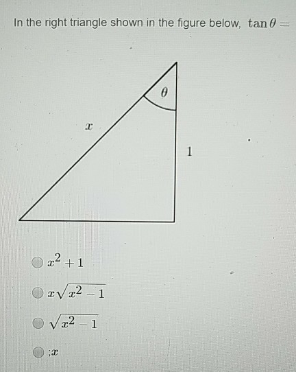 Solved In the right triangle shown in the figure below, tan | Chegg.com