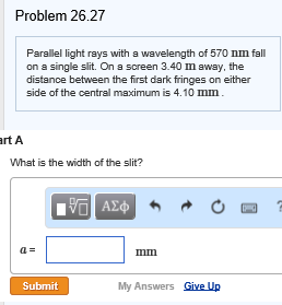Solved Parallel light rays with a wavelength of 570 mn fall | Chegg.com