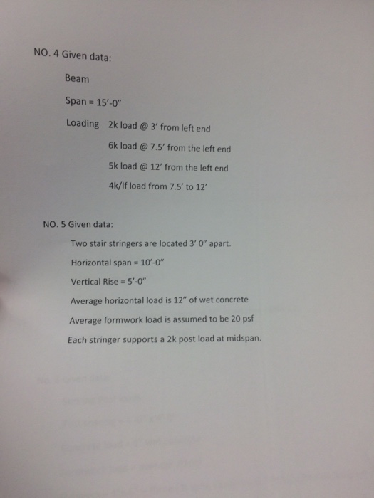 Solved CONS 3015 PROBLEM 4-C-4 FORMWORK PROBLEMS Develop & | Chegg.com