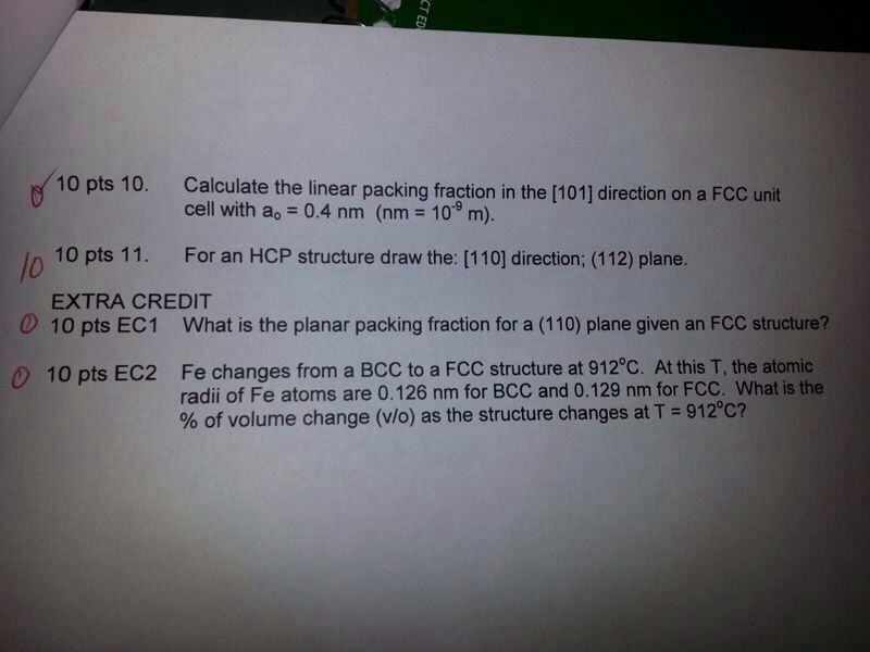 10. Calculate the linear packing fraction in the | Chegg.com