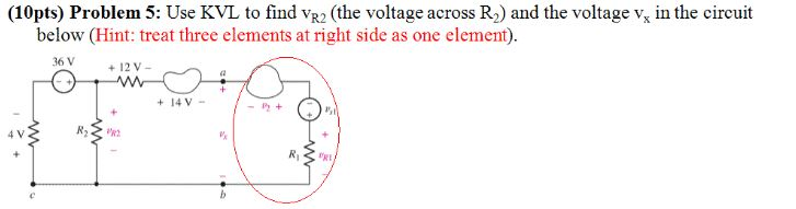Solved Use KVL to find v_R2 (the voltage across R_2) and the | Chegg.com