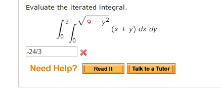 Solved Evaluate the iterated integral. Integral^3 _0 | Chegg.com
