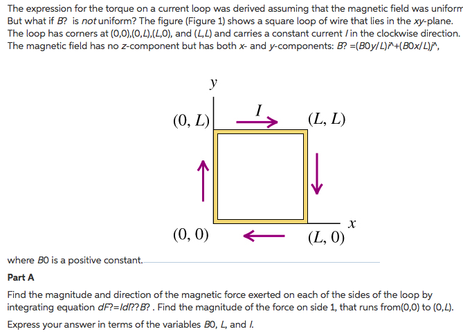 Solved The expression for the torque on a current loop was | Chegg.com