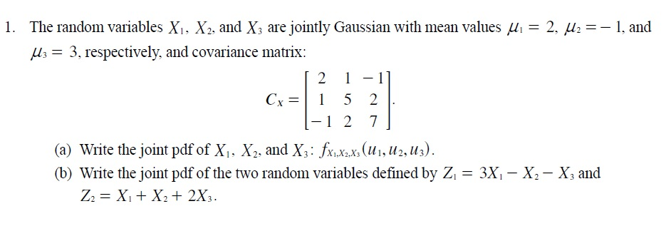 The random variables X1, X2, and X3 are jointly | Chegg.com