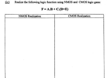 Solved iv) Realize the following logic function using NMOS | Chegg.com