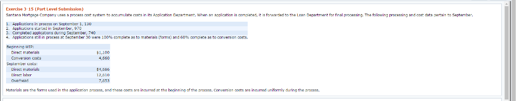 Solved Exercise 3-15 (Part Level Submission) Santana | Chegg.com