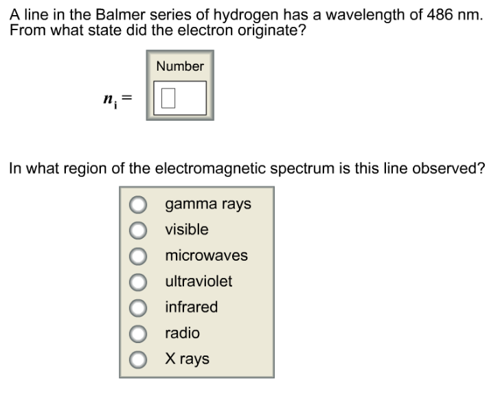 Solved A line in the Balmer series of hydrogen has a | Chegg.com