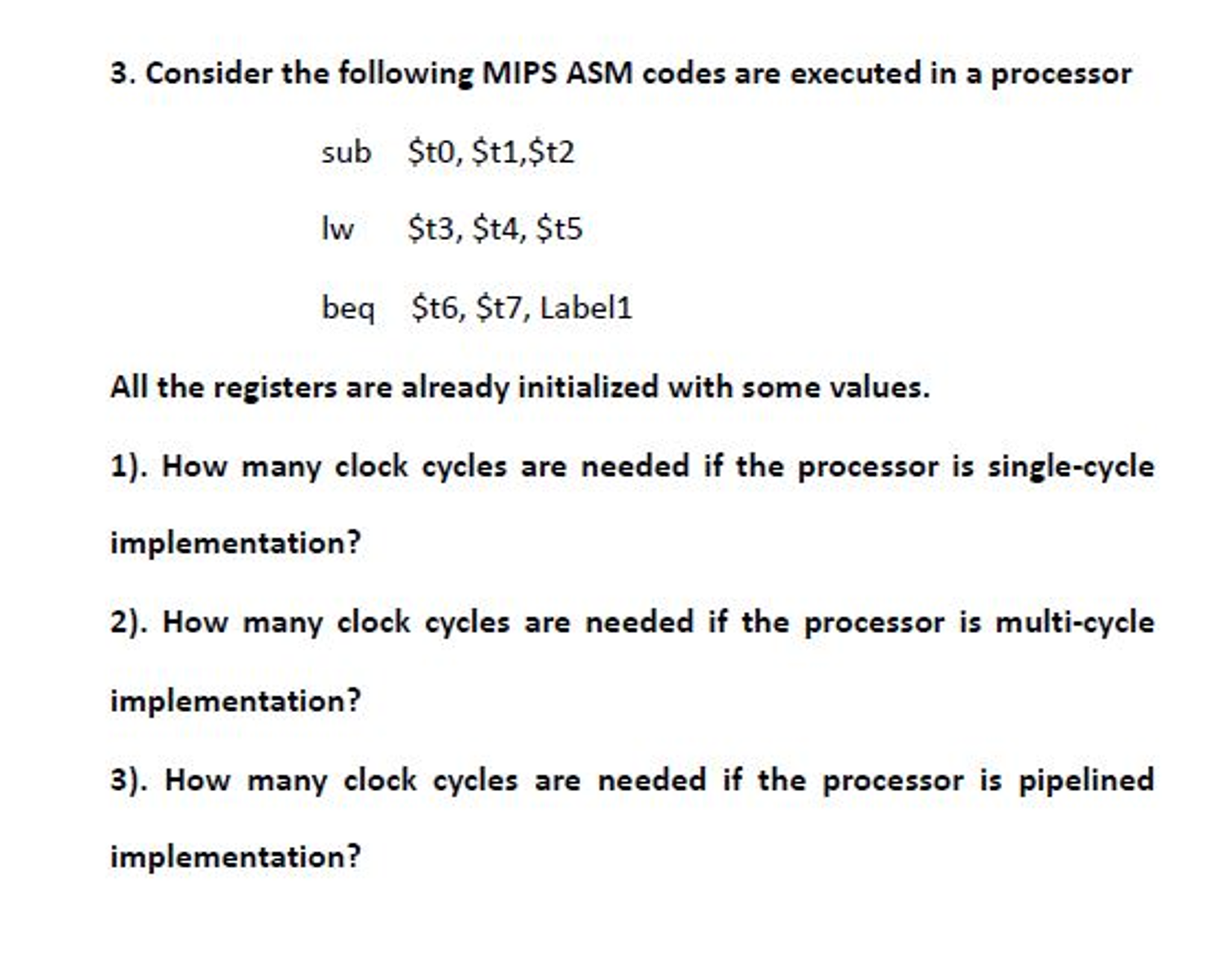 All the registers are already initialized with | Chegg.com