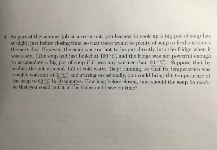 Solved As part of the summer job at a resturant, you learned | Chegg.com