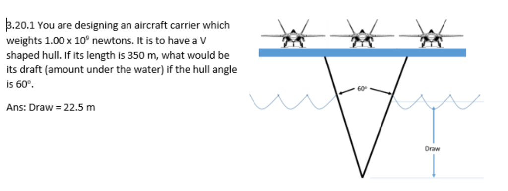 Solved .20.1 You are designing an aircraft carrier which | Chegg.com