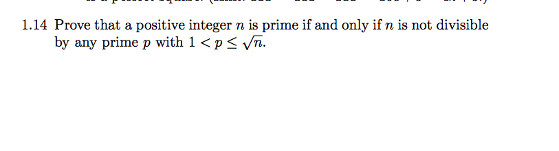 Solved 1.14 Prove that a positive integer n is prime if and | Chegg.com