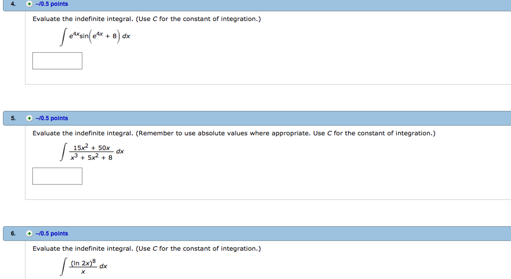Solved Evaluate the indefinite integral. (Use C for the | Chegg.com Solved Evaluate the indefinite integral. (Use C for the | Chegg.com