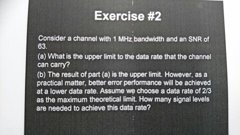 Solved Consider a channel with 1 MHz bandwidth and an SNR of | Chegg.com