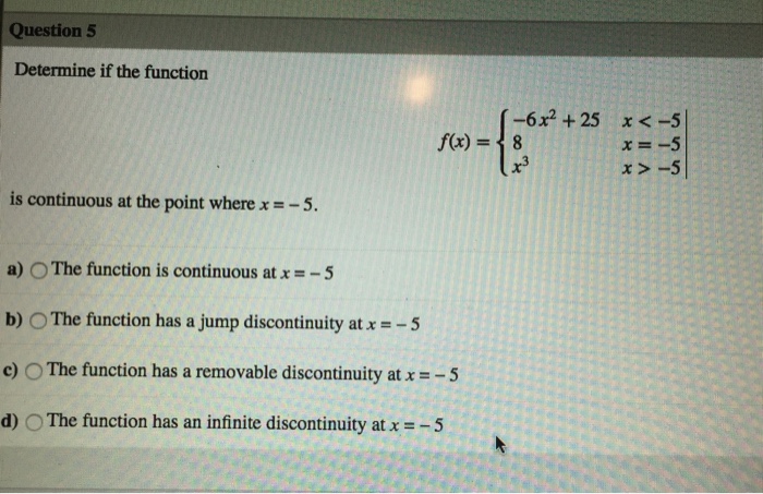 Solved Determine if the function f(x) = {-6x^2 _ 25 x