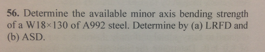 Solved 56. Determine the available minor axis bending | Chegg.com