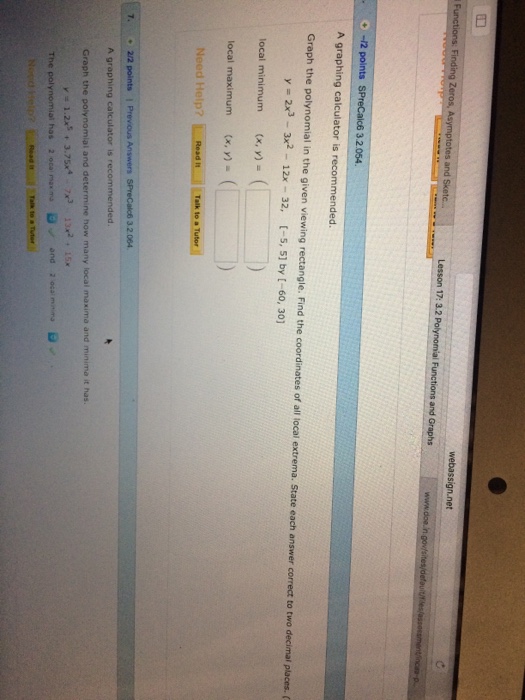 Solved A graphing calculator is recommended. Graph the | Chegg.com