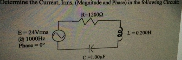 Solved Determine the current, Irms, (Magnitude and Phase) in | Chegg.com
