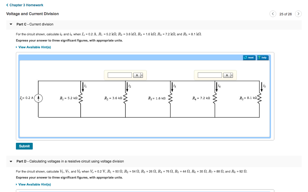 Solved a. For the circuit shown, calculate V1, V3, and V5 | Chegg.com