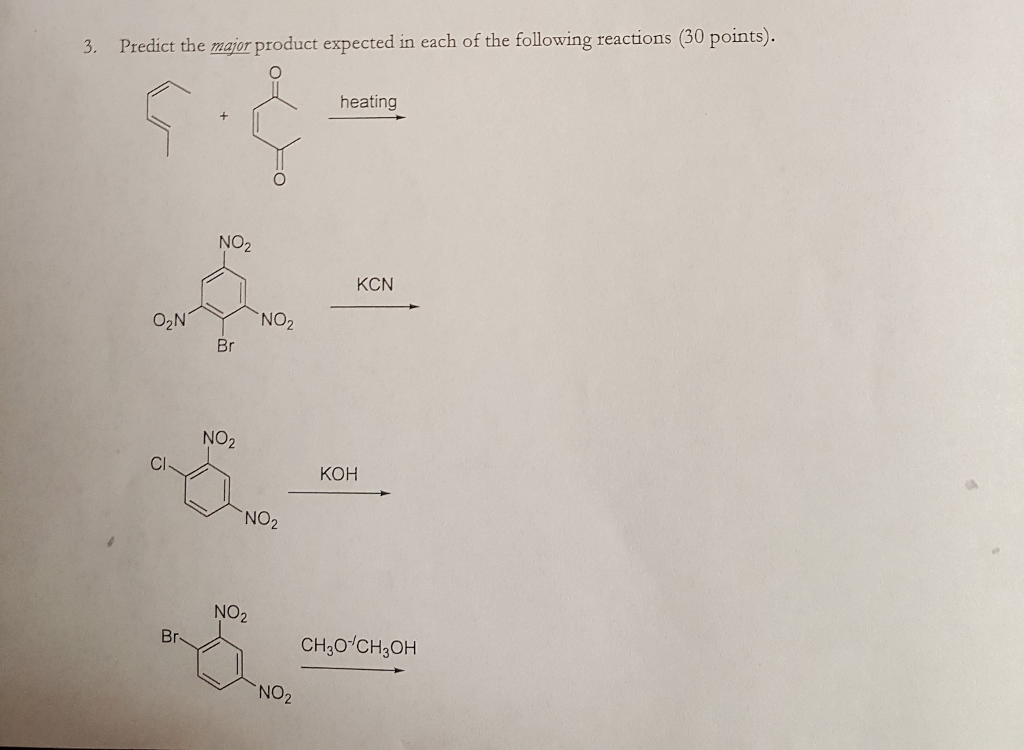 Solved Predict the major product expected in each of the | Chegg.com