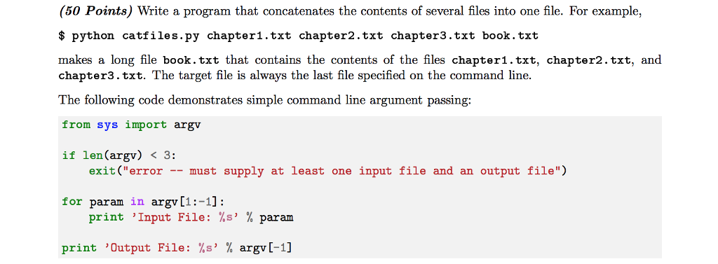 Solved 50 Points Write A Program That Concatenates The