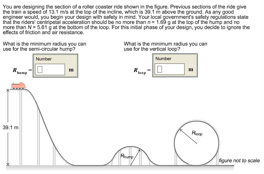 Solved You are designing the section of a roller coaster | Chegg.com
