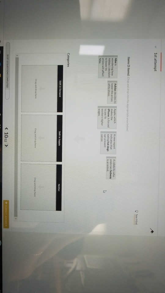 Solved 1st attempt Q See Hint Items (5 items) /Drag and drop | Chegg.com