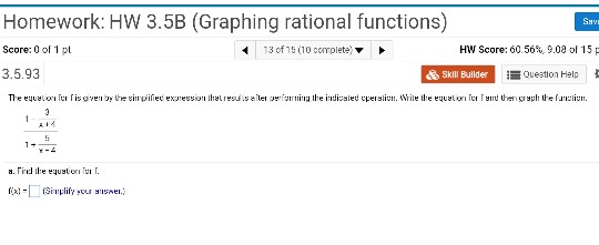 Solved Homework: HW 3.5B (Graphing rational functions) | Chegg.com