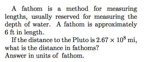 Solved A fathom is a method for measuring lengths, usually | Chegg.com