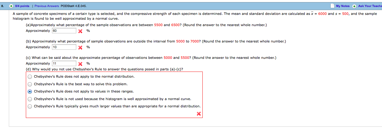 Solved A sample of concrete specimens of a certain type is | Chegg.com