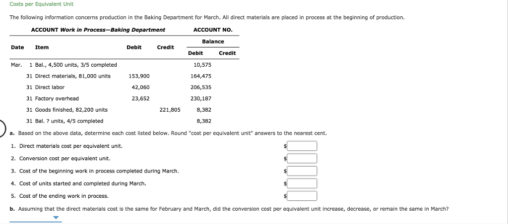 Solved Costs per Equivalent Unit The following information | Chegg.com