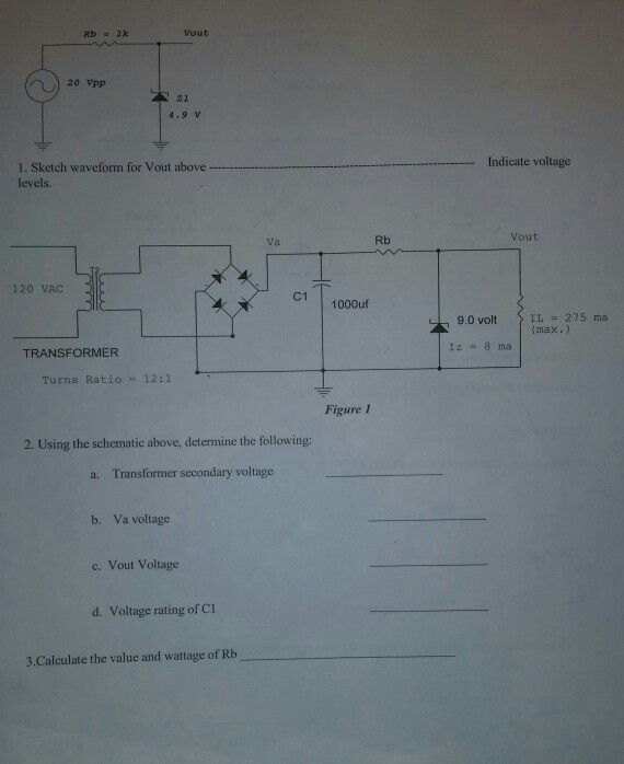 Solved Sketch waveform for Vout above Indicate voltage | Chegg.com