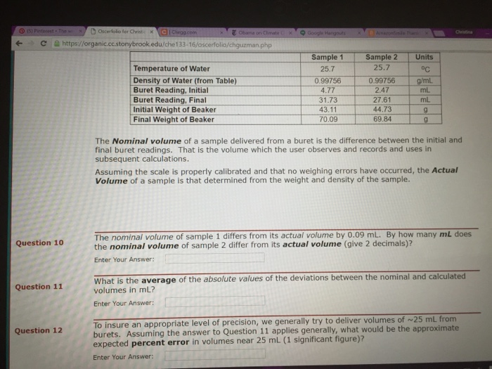Solved The Nominal volume of a sample delivered from a beret | Chegg.com