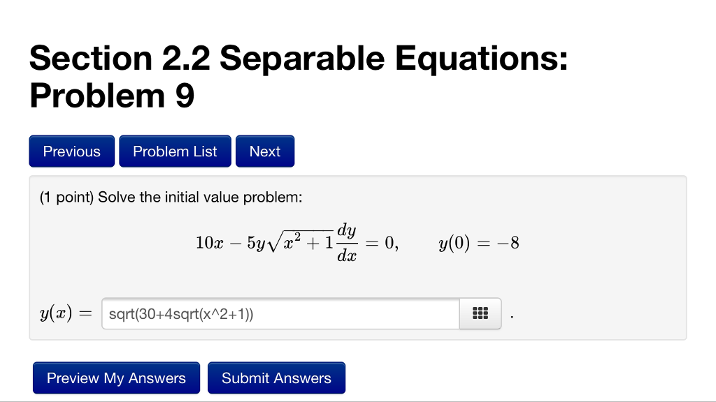 Solved Solve the initial value problem: 10x - 5y squareroot | Chegg.com