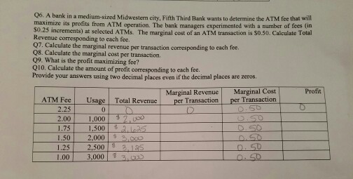 Solved Hello I need help with Q7. calculating the Marginal | Chegg.com