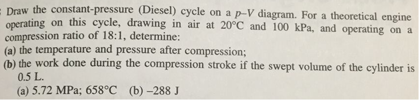 Solved Draw the constant-pressure (Diesel) cycle on a p-V | Chegg.com