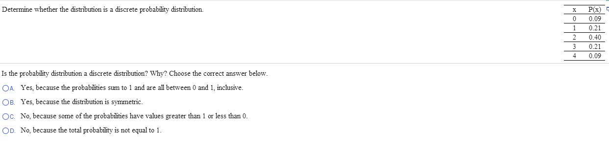 Solved Determine Whether The Distribution Is A Discrete