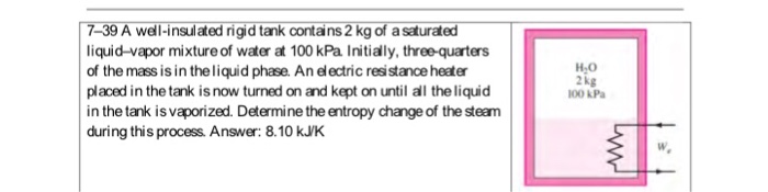 Solved 7-39 A well-insulated rigid tank contains 2 Kg of a | Chegg.com
