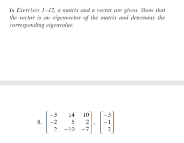 Solved In Exercises 1-12, a matrix and a vector are given. | Chegg.com