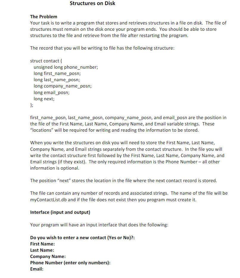Solved Your task is to write a program that stores and | Chegg.com