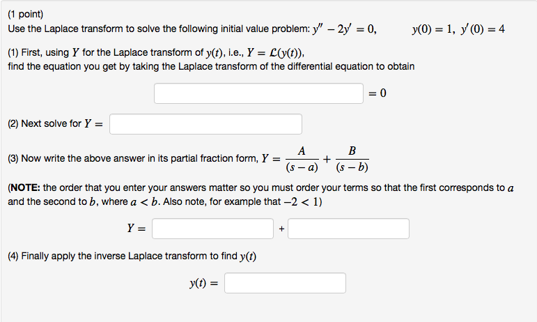 Solved Use The Laplace Transform To Solve The Following 