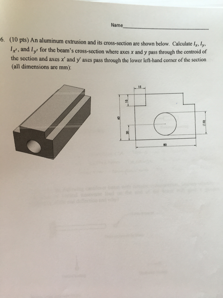 Solved An aluminum extrusion and its cross-section are shown | Chegg.com