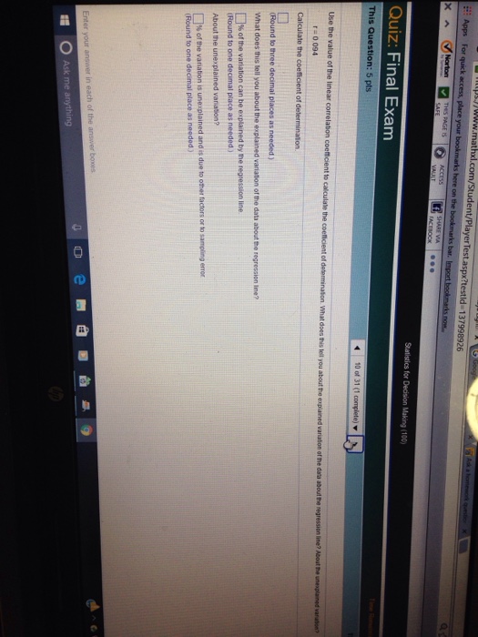 Solved Use The Value Of The Linear Correlation Coefficient