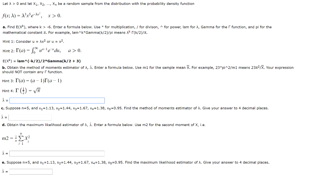 Solved Let lambda > 0 and let X_1, X_2, .... X_n be a random | Chegg.com