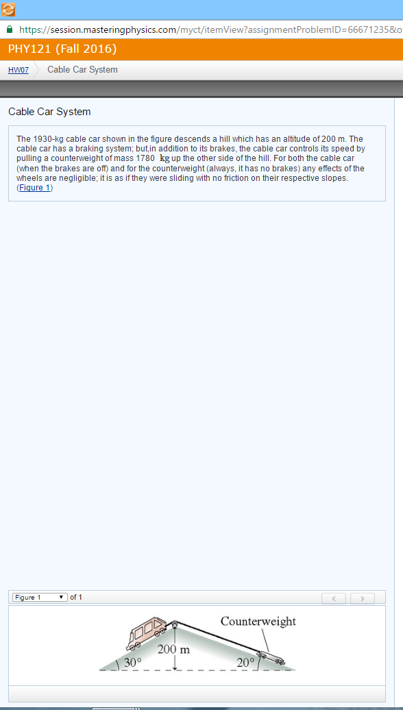 Solved Part A If the cable car is descending at a constant | Chegg.com