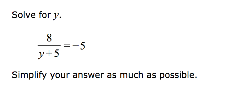 Solved Solve for y. Simplify your answer as much as | Chegg.com