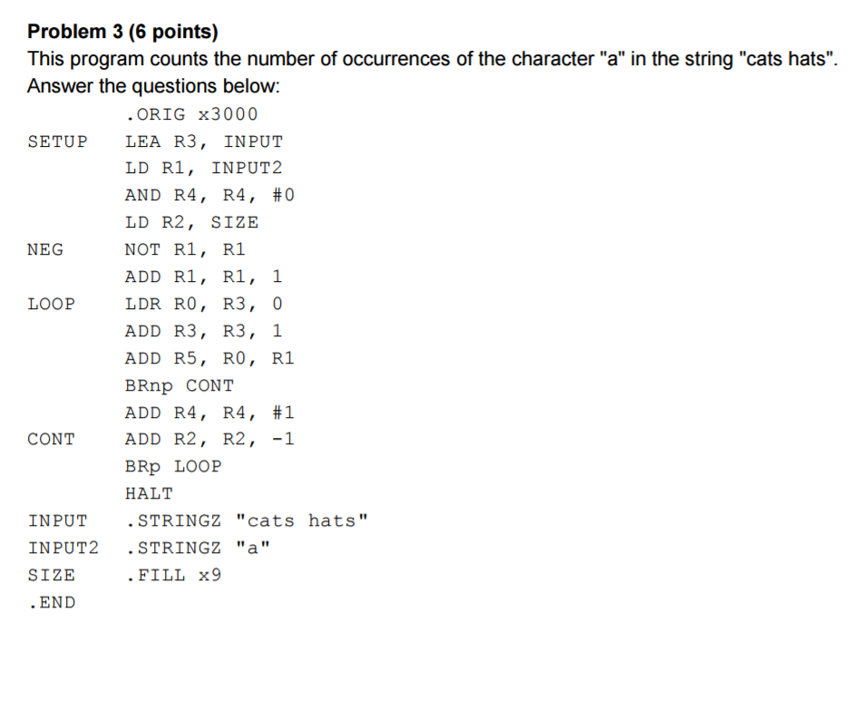 Problem 3 (6 points) This program counts the number | Chegg.com
