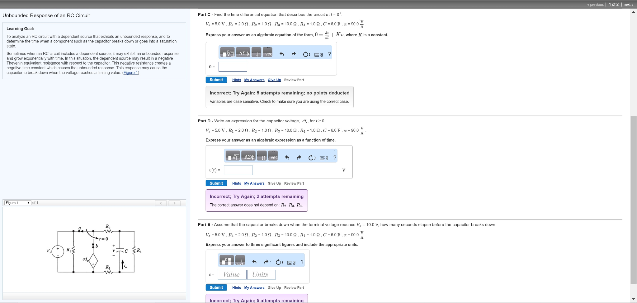 Solved To analyze an RC circuit with a dependent source that | Chegg.com