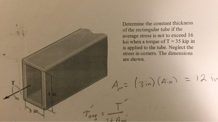 Solved Determine the constant thickness of the rectangular | Chegg.com