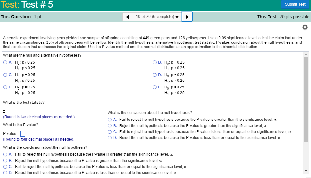 Solved A genetic experiment involving peas yielded one | Chegg.com